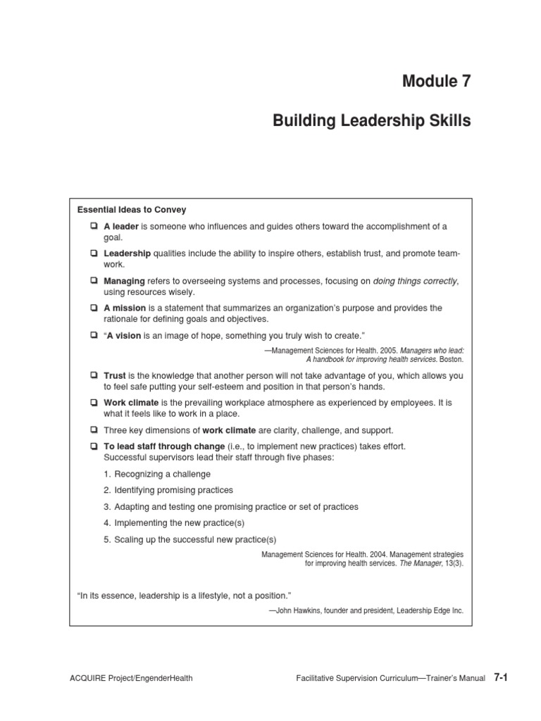 Building Leadership Skills | PDF | Brainstorming | Leadership