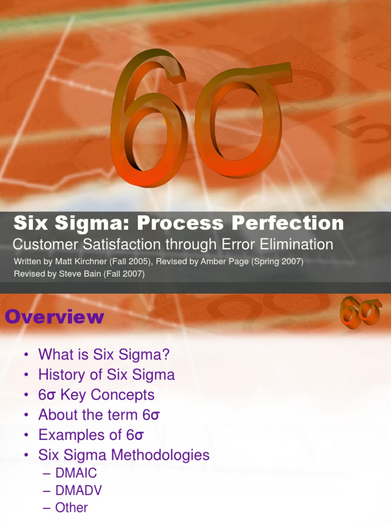 Six Sigma: A Comprehensive Guide to Process Perfection Through Error ...