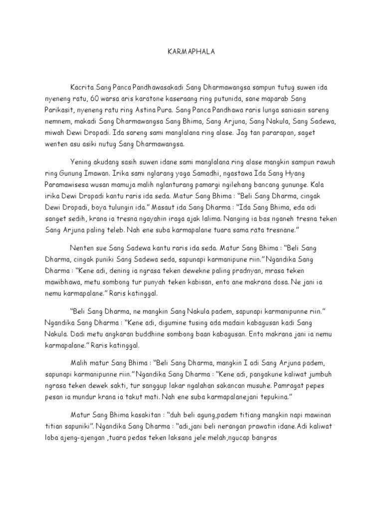 Karmaphala Bhs Bali | PDF
