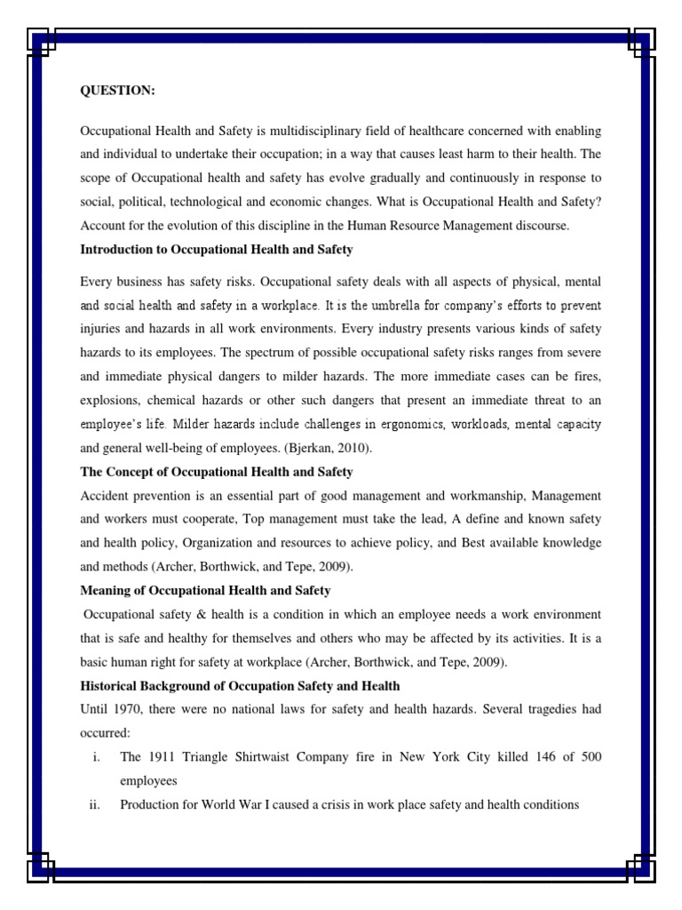 OSHA Assignment | PDF | Occupational Safety And Health | Safety