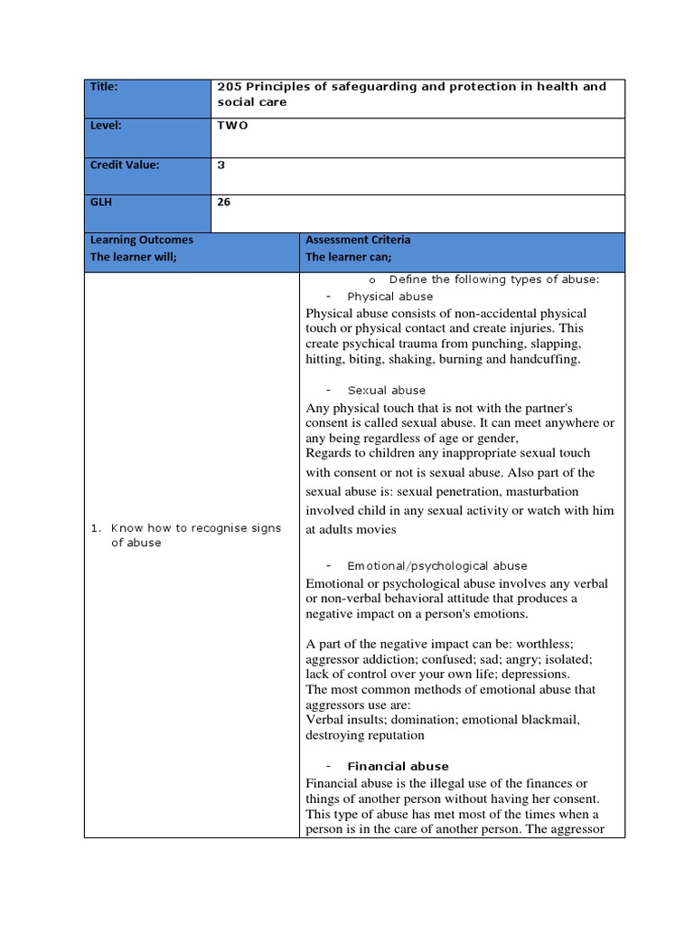 Safeguarding Principles in Health Care | PDF | Social Institutions ...