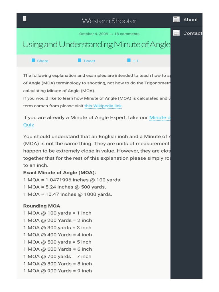 Using and Understanding Minute of Angle - HTML | PDF | Minute And ...