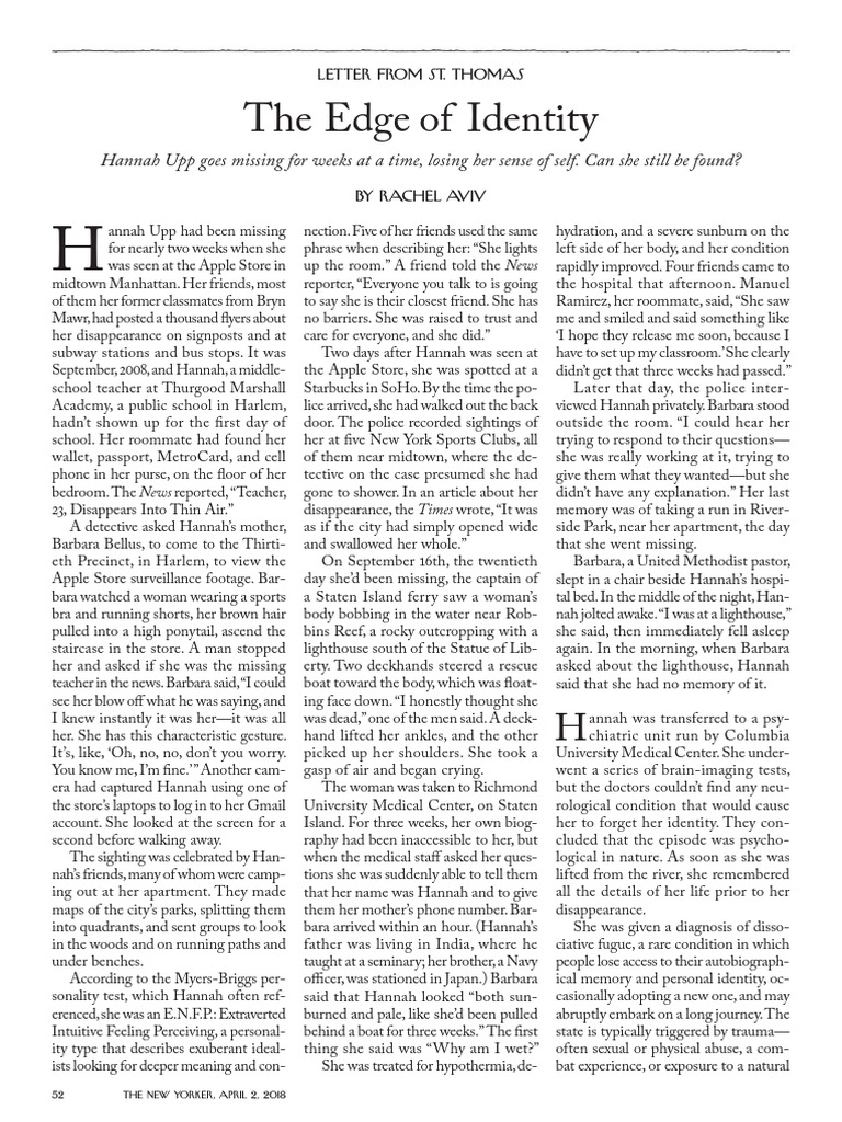 How a Young Woman Lost Her Identity - Rachel Aviv - The New Yorker ...