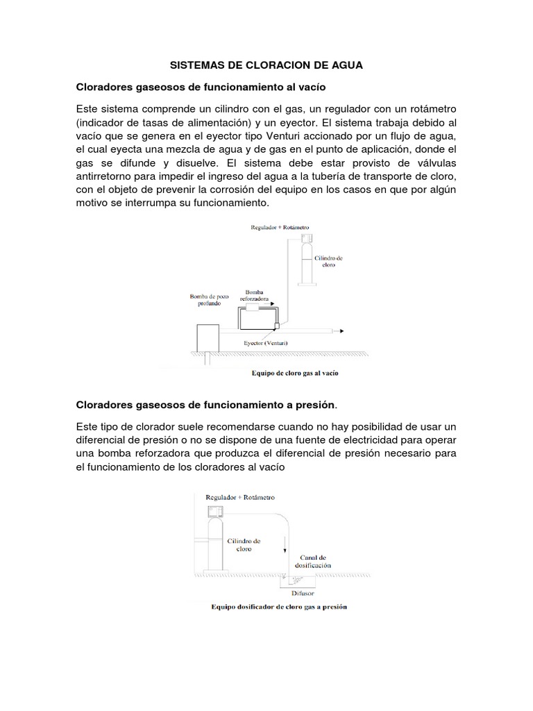 Sistemas de Cloracion de Agua | PDF | Cloro | Agua
