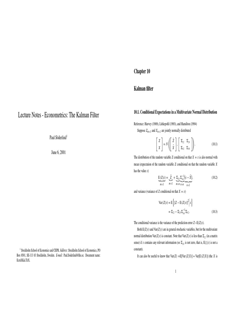 Econometrics | PDF | Vector Autoregression | Kalman Filter