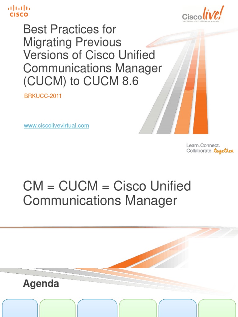 BRKUCC-2011 Best Practices For Migrating Previous Versions of Cisco Unified Communications ...