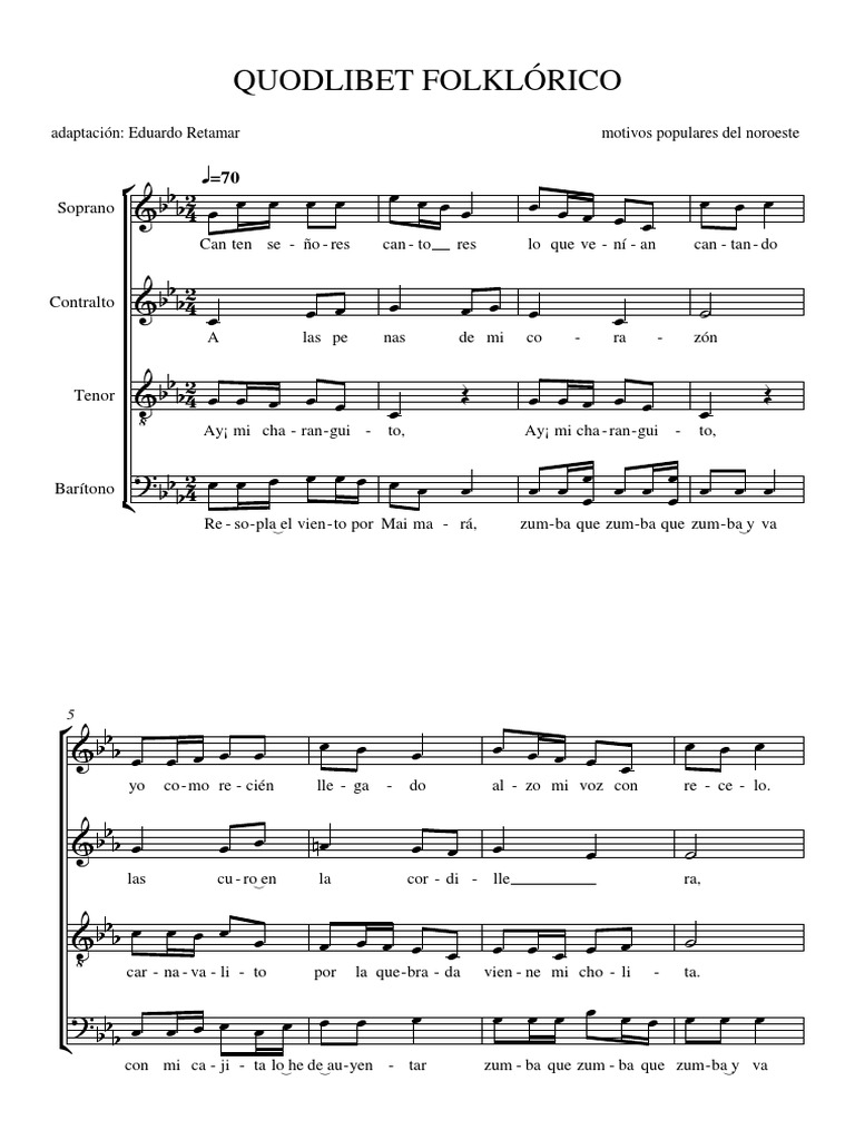 Quodlibet Folklórico | Música vocal | Canto