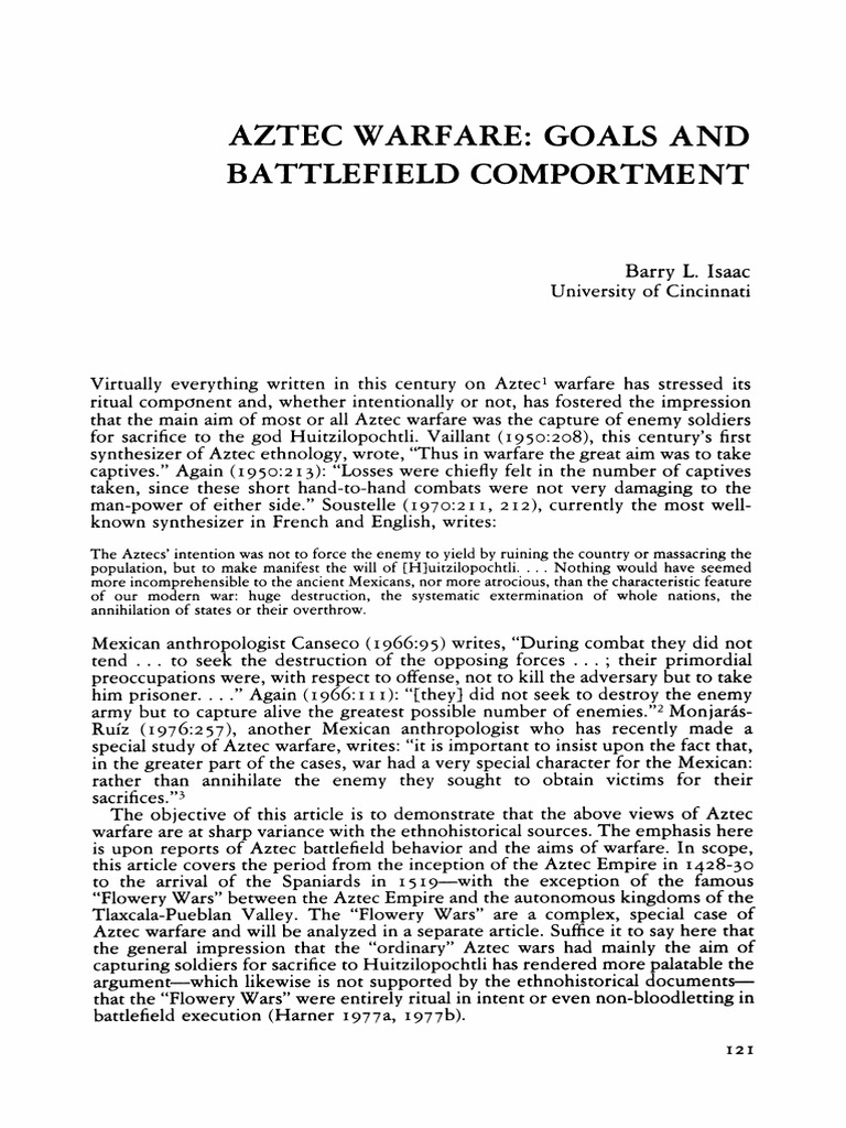 Aztec Warfare | PDF | Aztec | Unrest