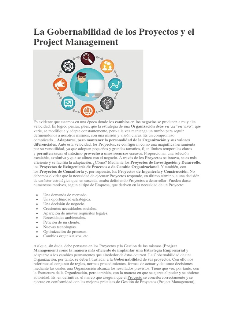 1 3 La Gobernabilidad De Los Proyectos Y El Project Management