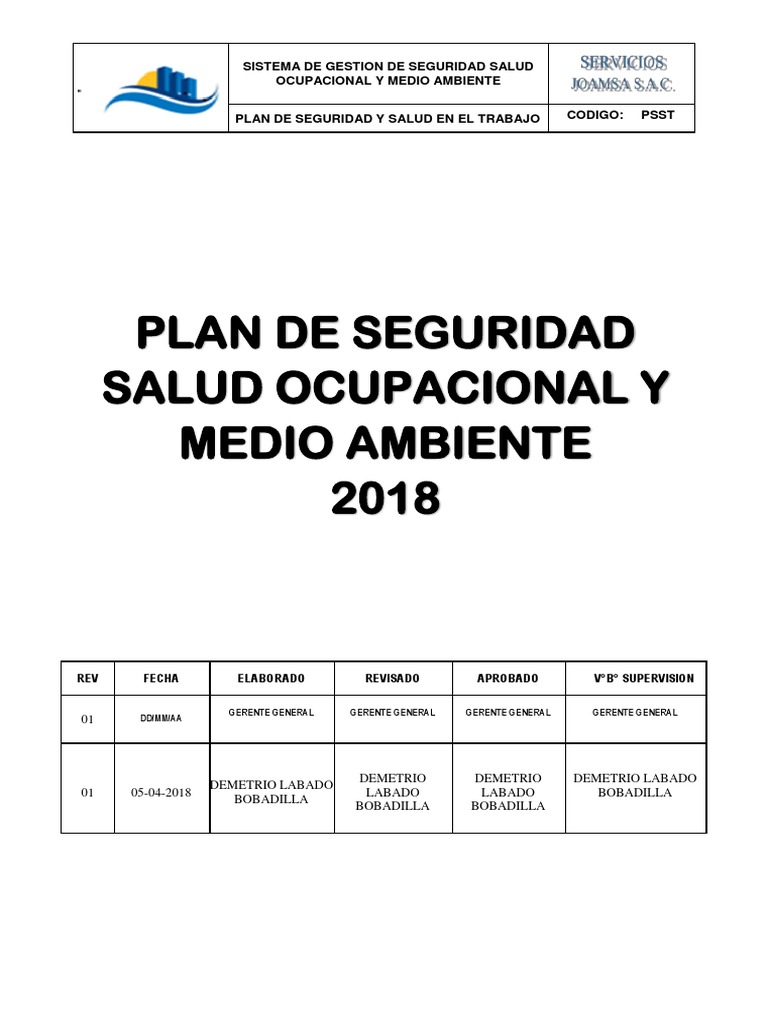 Plan de Seguridad, Salud y Medio Ambiente JOAMSA | PDF | Derecho laboral | Seguro