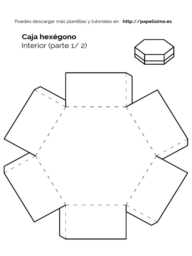 Plantilla Caja Forma Hexágono Parte 1 - 2 PDF | PDF