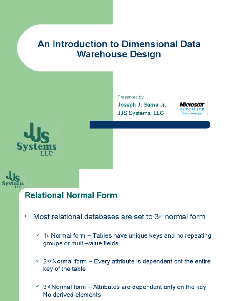 An Introduction To Dimensional Data Warehousing Design | PDF | Computer Data | Data Warehouse