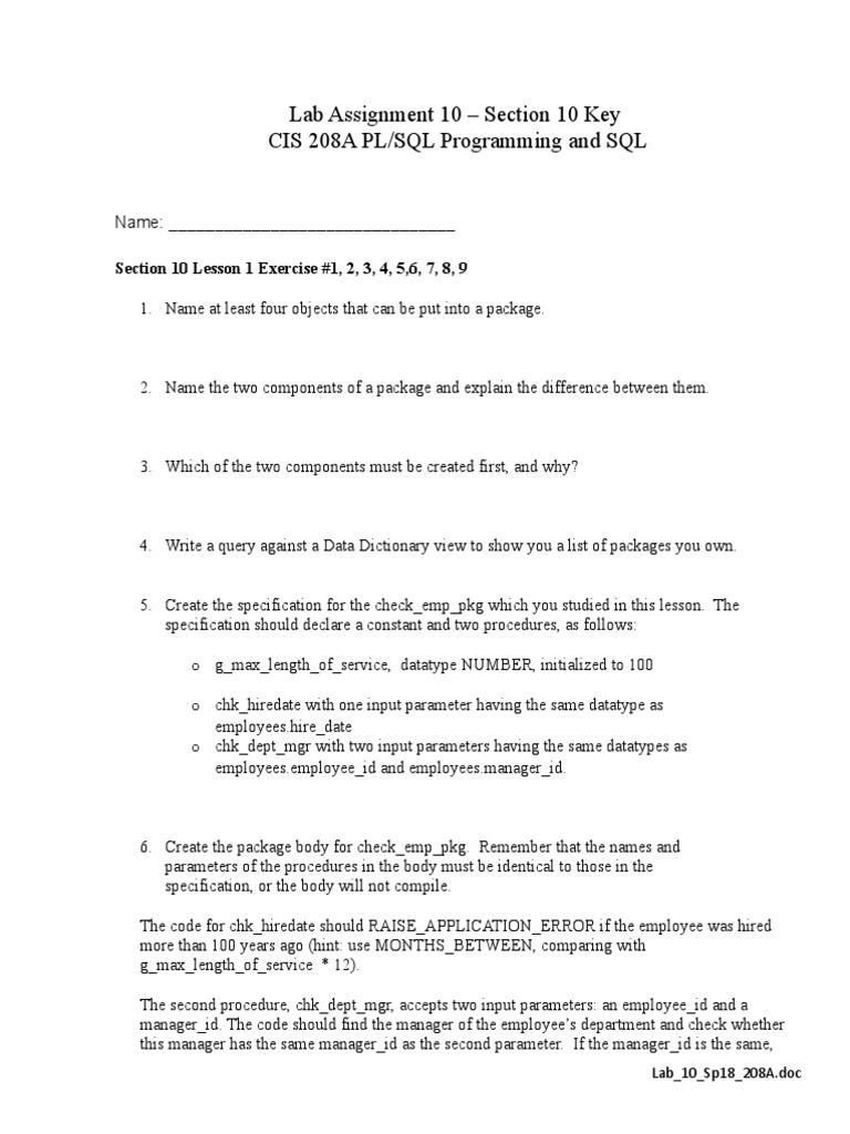 Lab 10 Sp18 208a Pdf Parameter Computer Programming Subroutine 4837