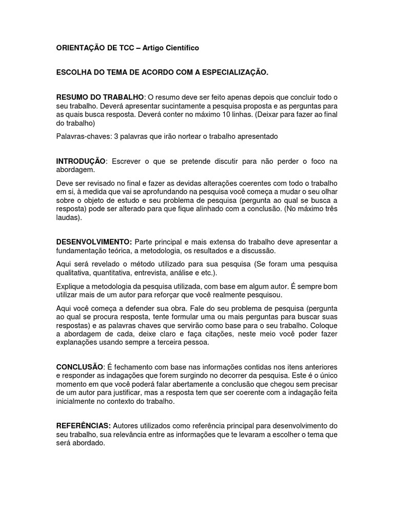 1 Resumo de Como Fazer o TCC | PDF