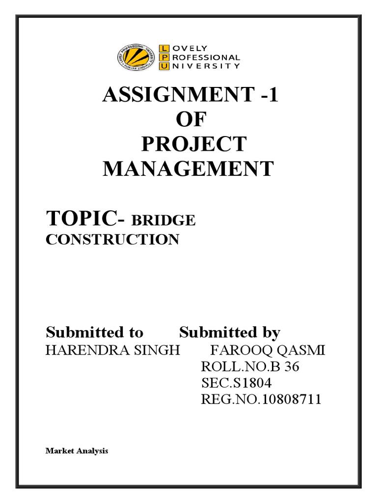 Assignment - 1 OF Project Management Topic-: Submitted To Submitted by ...