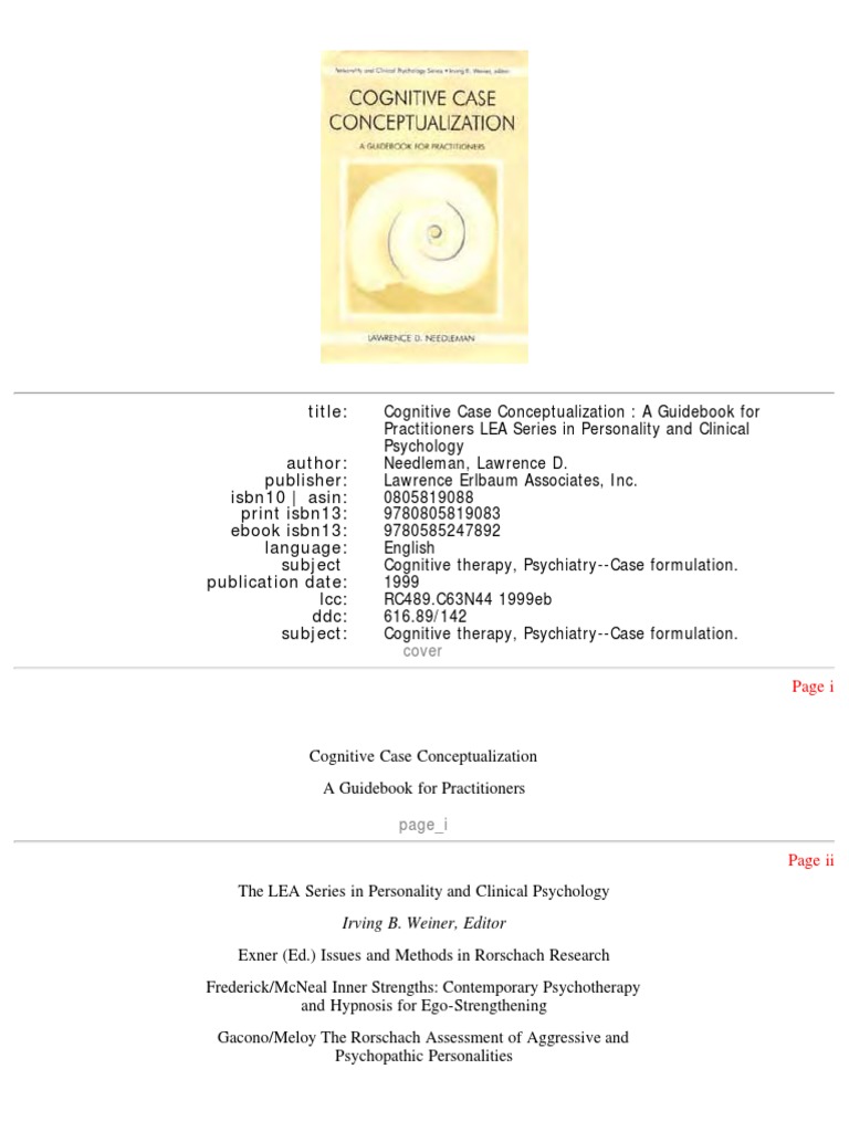 (Lawrence D. Needleman) Cognitive Case Conceptuali PDF | PDF ...