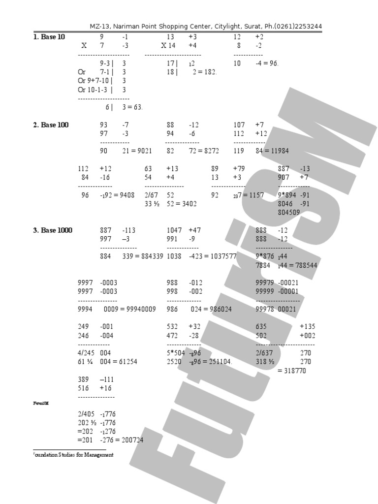 Sanjeev Mul VM | PDF | Multiplication | Numbers