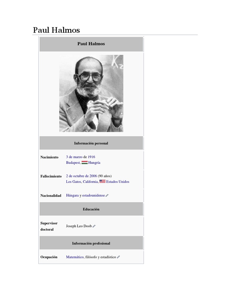 Paul Halmos | PDF | Enseñanza de matemática | Science