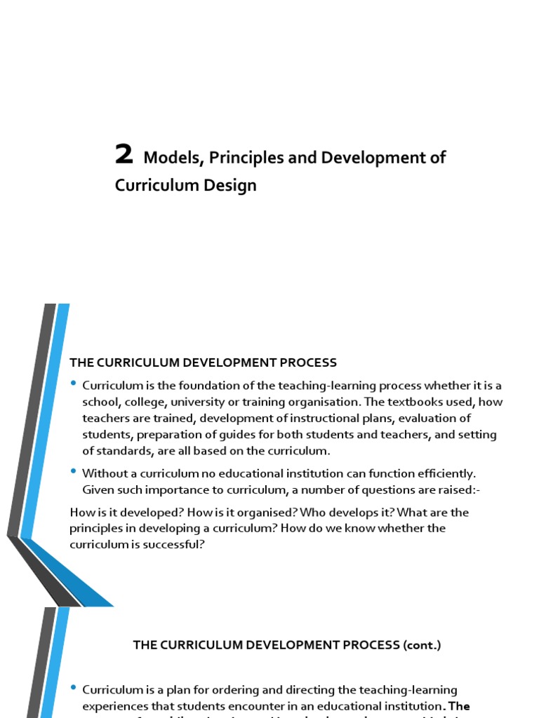 Models, Principles and Development of Curriculum Design | PDF ...