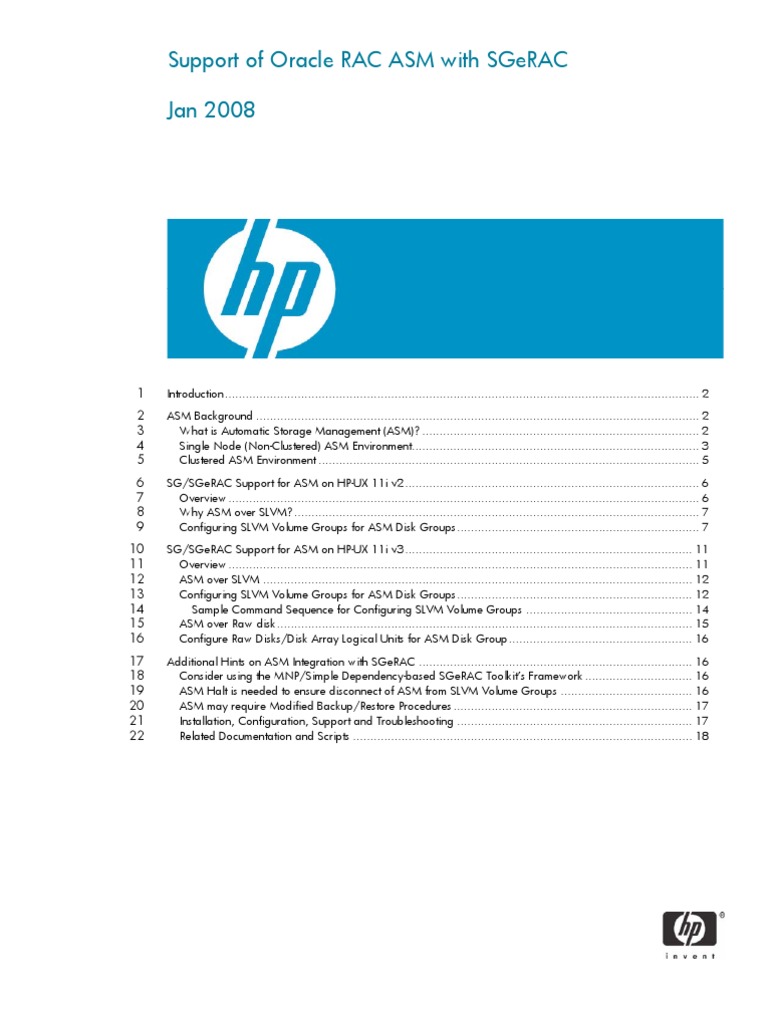 Support Of Oracle Rac Asm With Sgerac Jan 2008 Pdf
