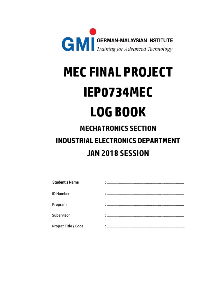 Mechatronics Project Log Book 2018 | PDF | Business