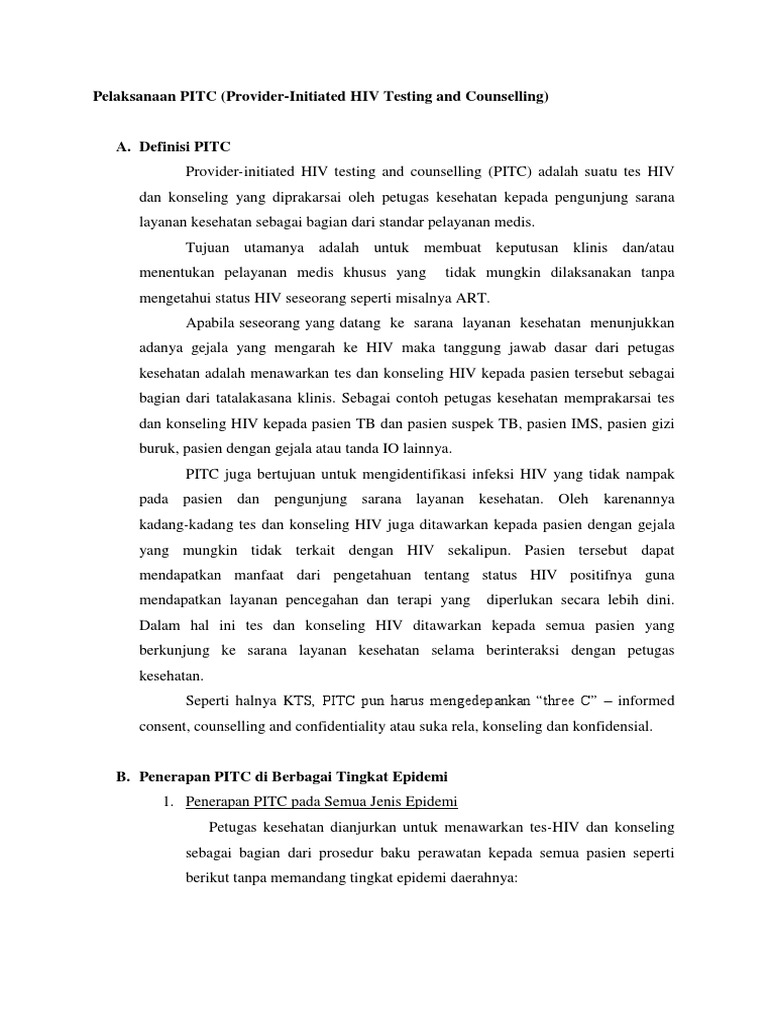 Pelaksanaan PITC | PDF