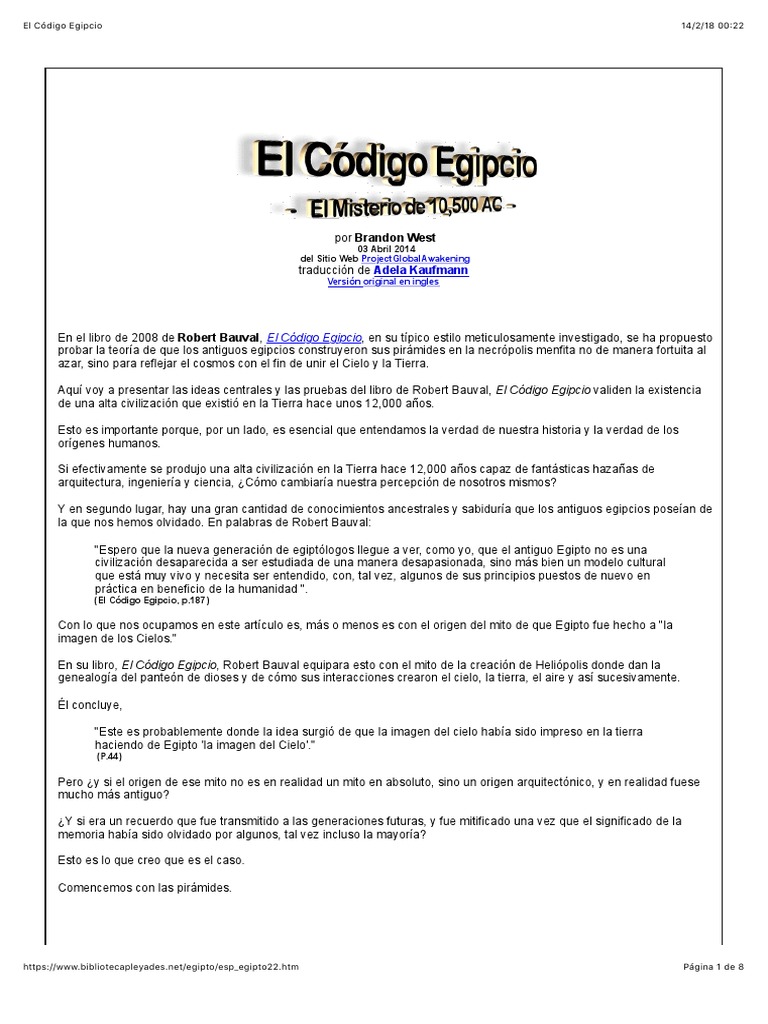 El Código Egipcio | PDF | Antiguo Egipto | Egipto