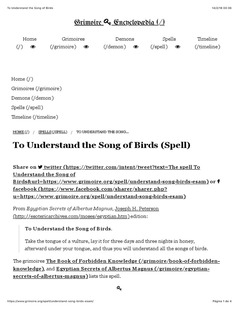 To Understand The Song of Birds | PDF | Magic (Paranormal) | Cultural ...