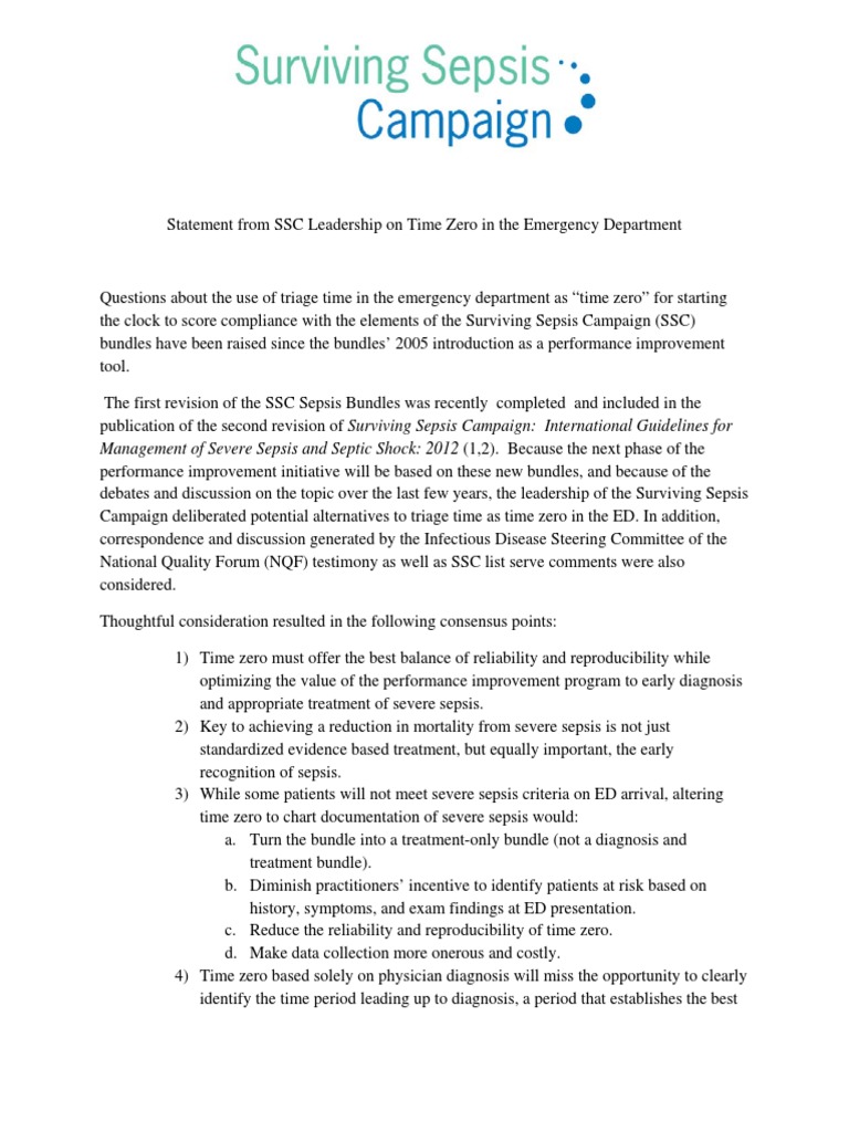 Time Zero | PDF | Sepsis | Medical Diagnosis