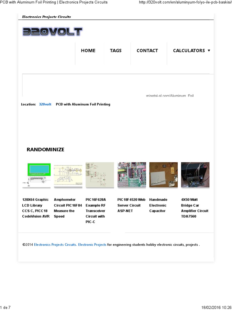 PCB With Aluminum Foil Printing - Electronics Projects Circuits | PDF ...