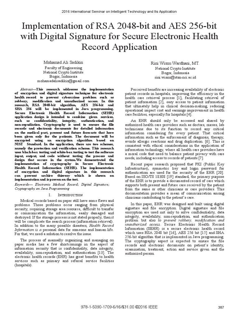 Implementation of RSA 2048-Bit and AES 256-Bit With Digital Signature ...