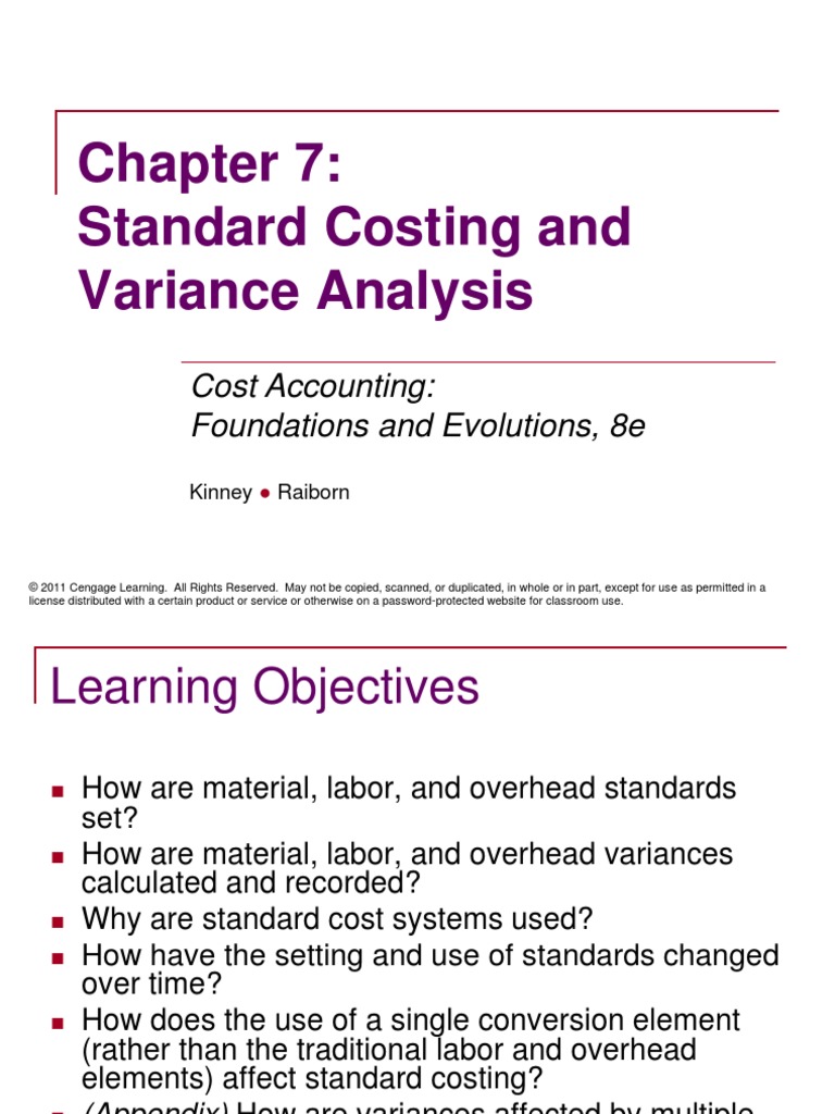 Standard Costing and Variance Analysis: Cost Accounting: Foundations ...