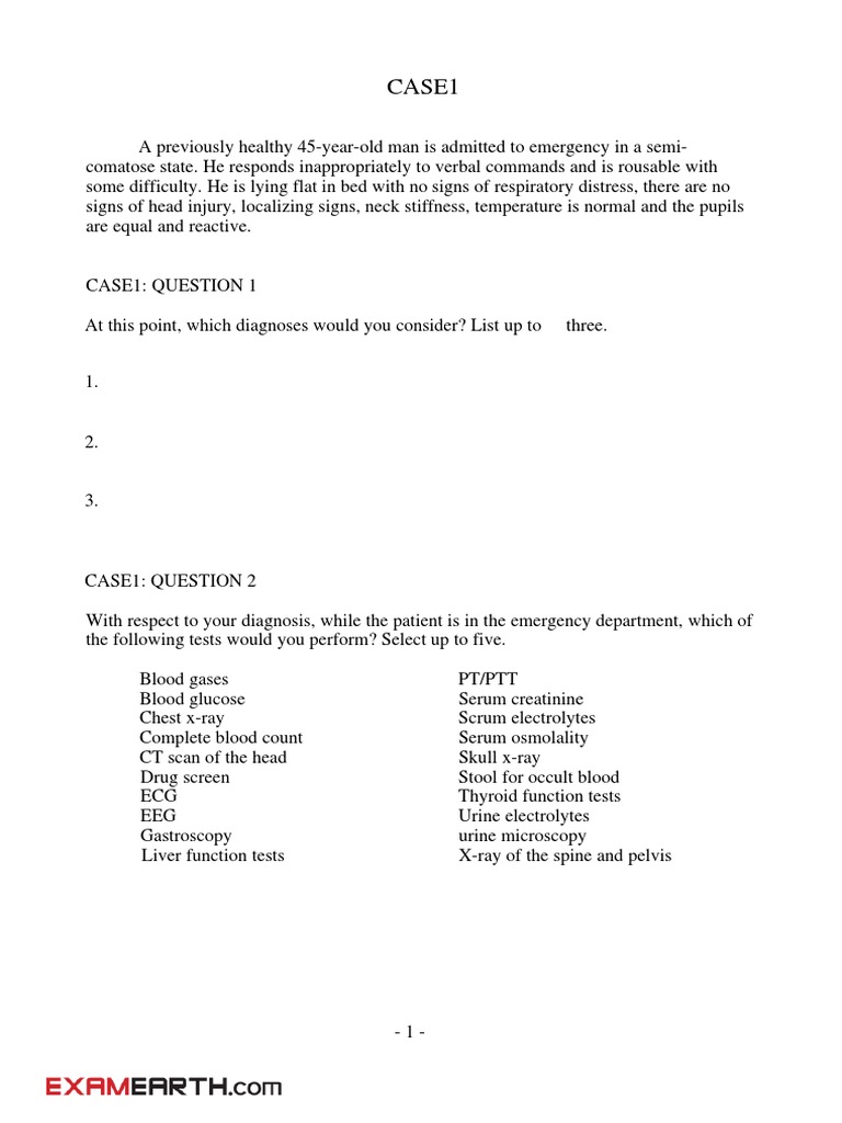 CDM Cases for COMLEX Level 3 | PDF | Colonoscopy | Ct Scan