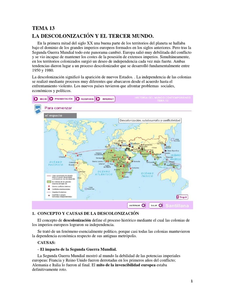 TEMA 13 La Descolonización y El Tercer Mundo | PDF | Israel | Política mundial