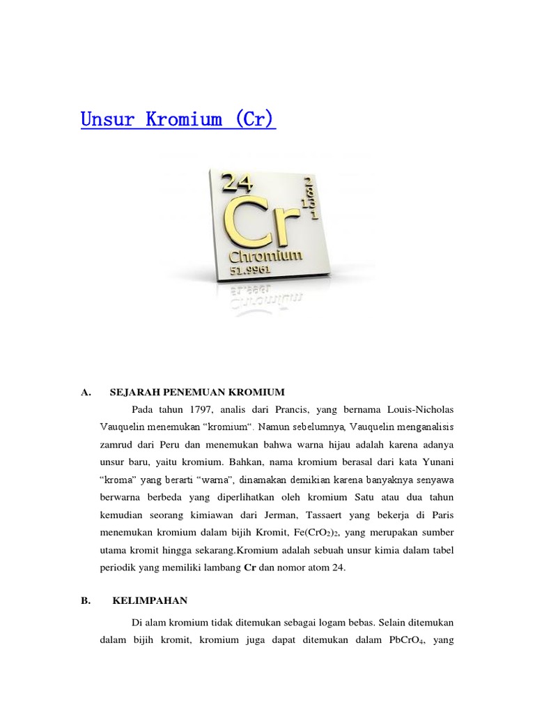 Unsur Kromium (CR) | PDF