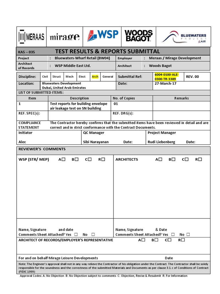Test Results & Reports Submittal | Download Free PDF | Government ...
