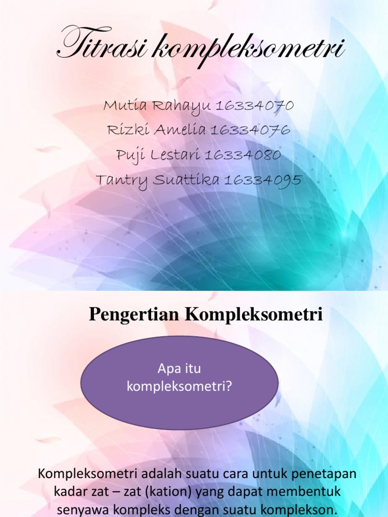Titrasi Kompleksometri PPT Fix BGT | PDF