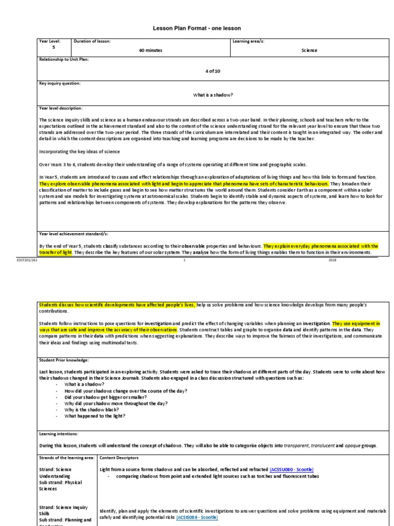 Edst201261 Lesson Plan 4 Shannon Victory | PDF | System | Science