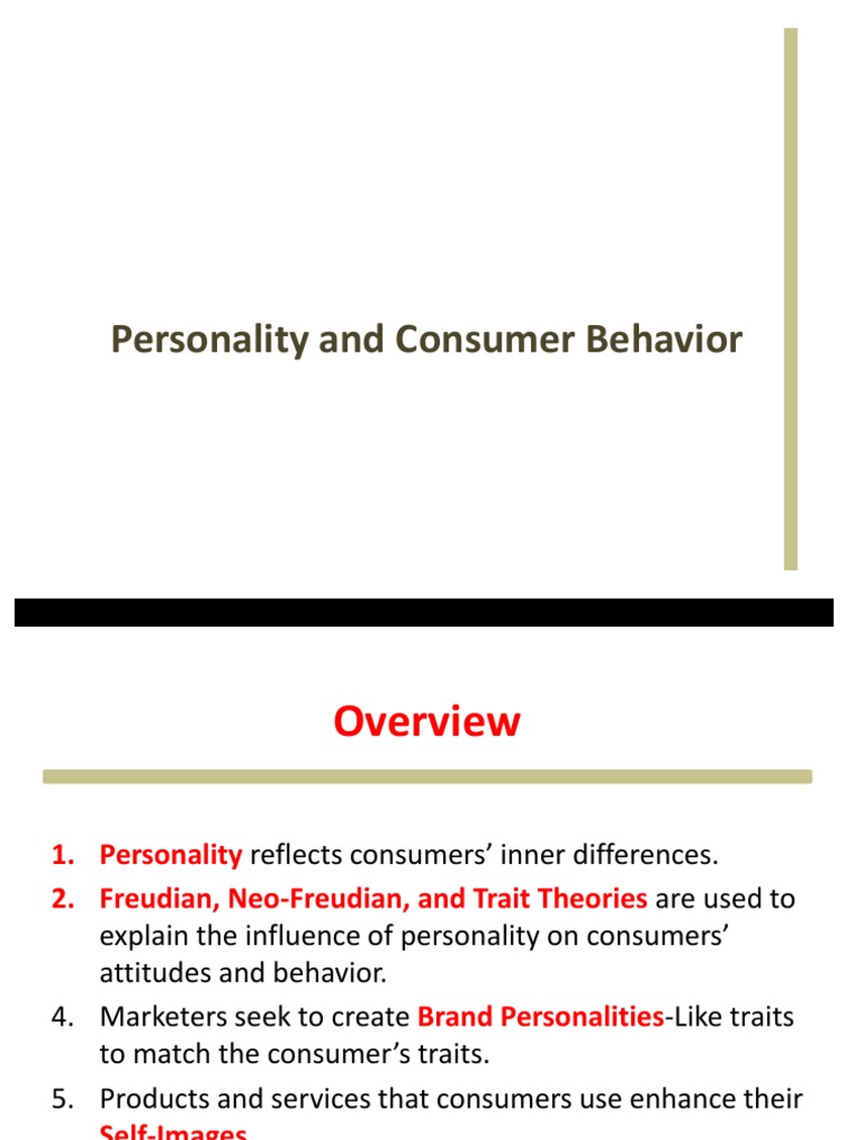 Personality and Consumer Behaviour | PDF | Id | Personality Psychology