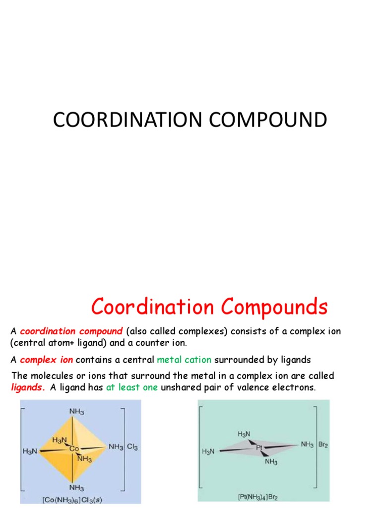 Coordination Compound | PDF | Ion | Coordination Complex