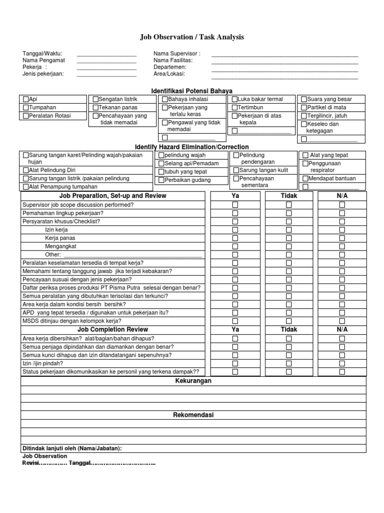 Job Observation | PDF