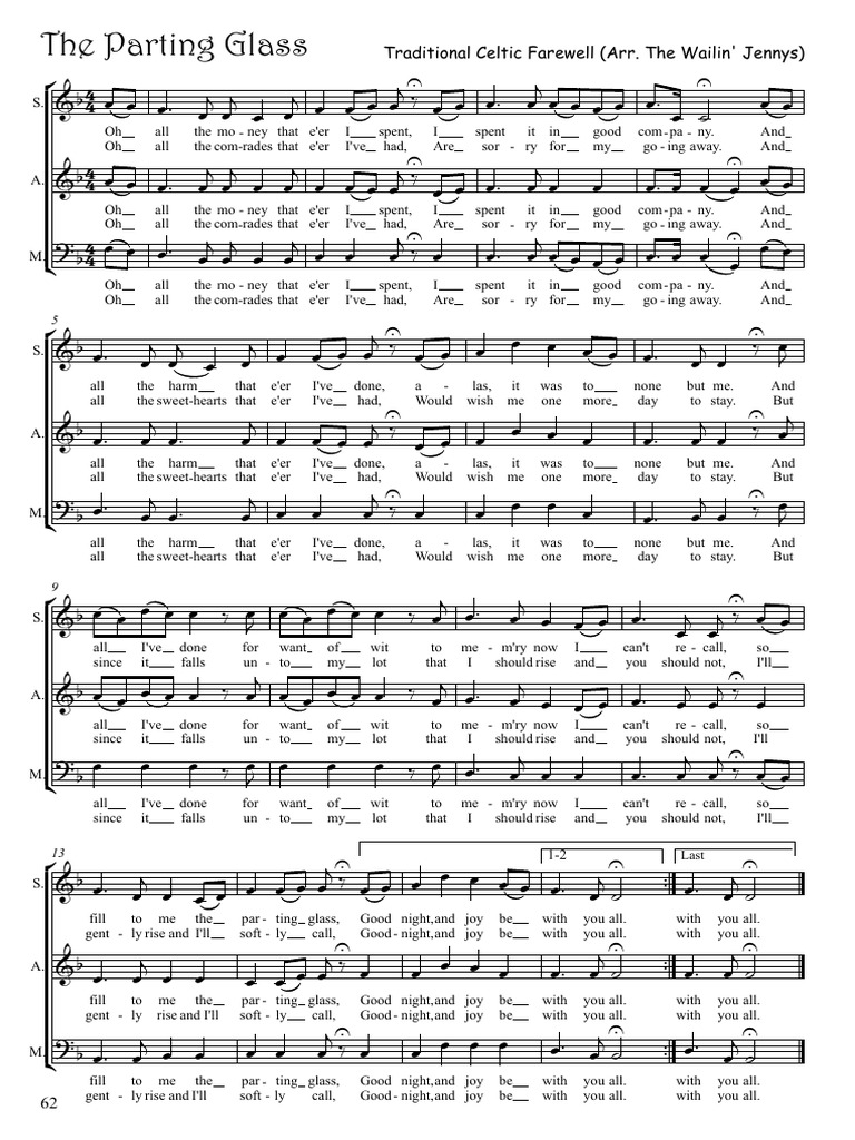 The Parting Glass - Full Score