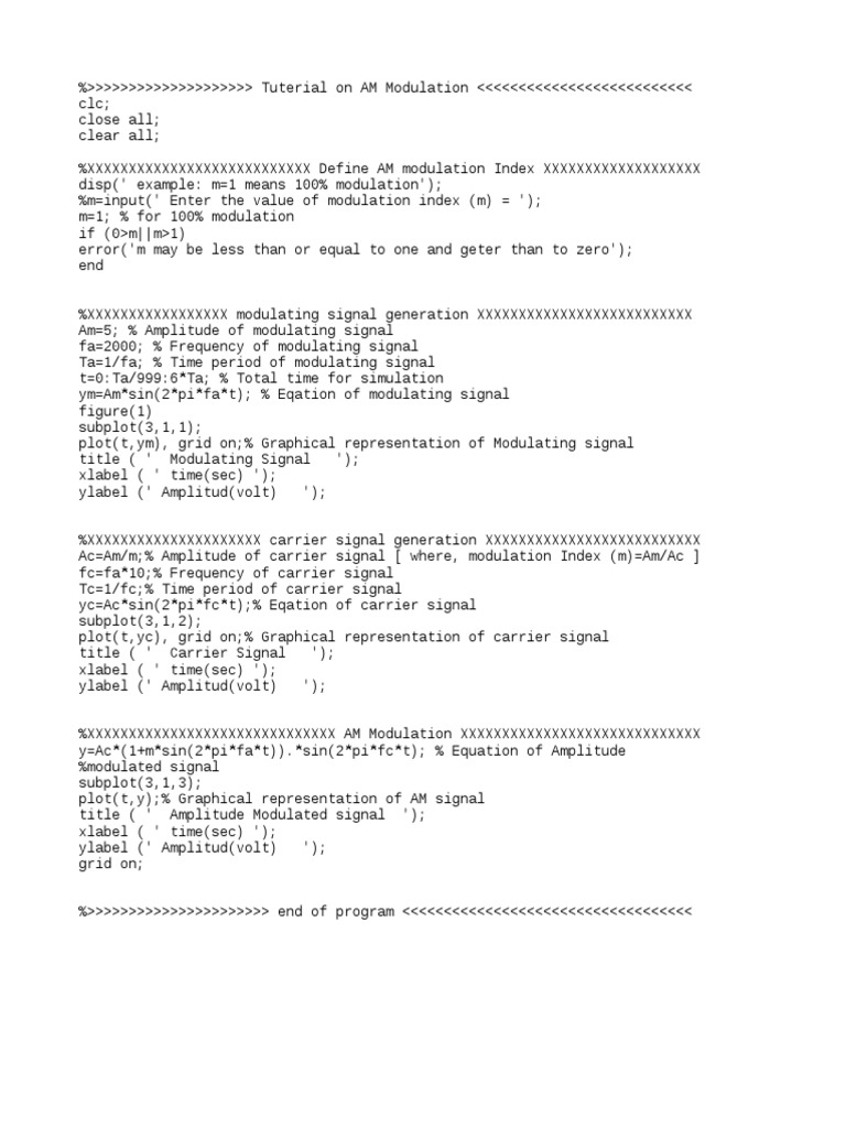 AM Matlab | PDF