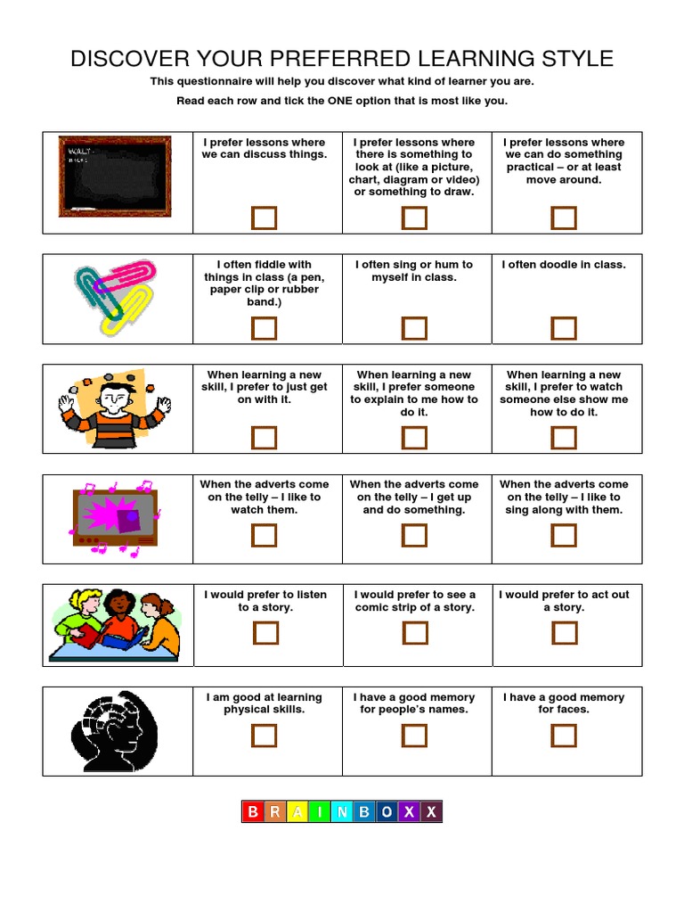 Discovering Your Preferred Learning Style: An Assessment of Visual ...