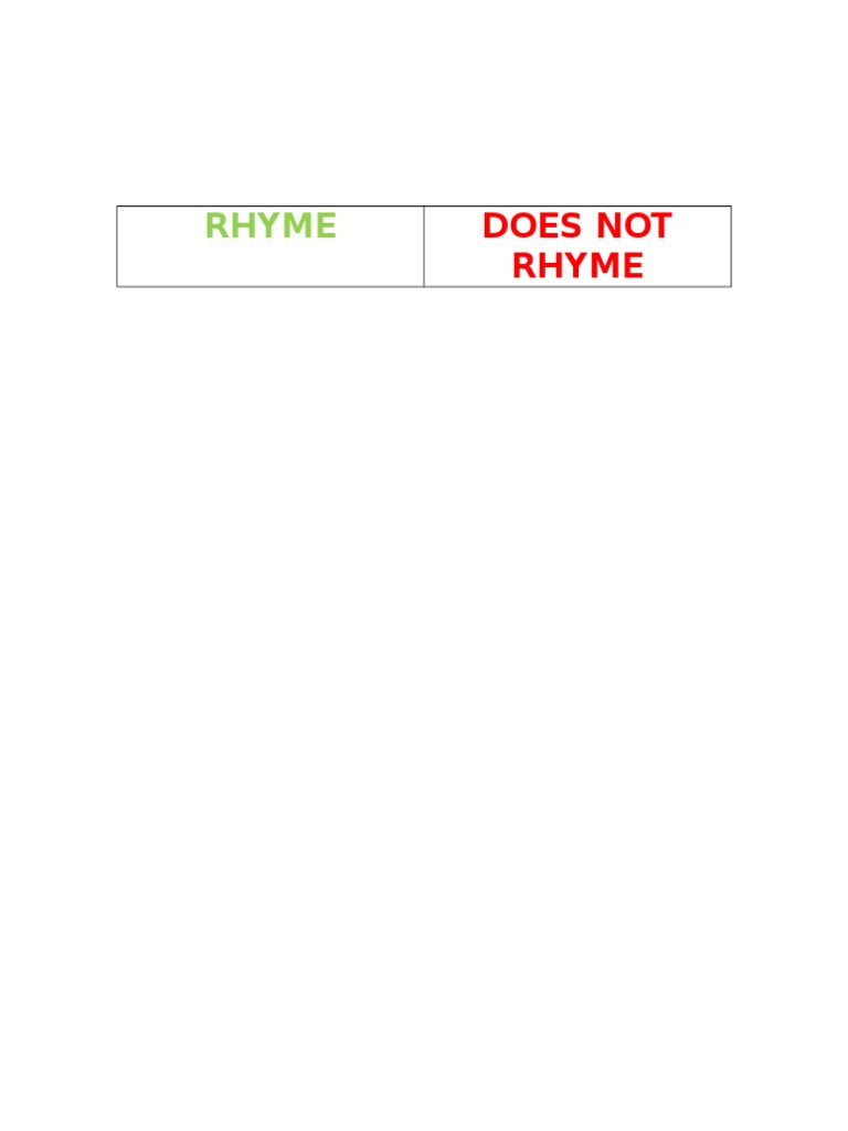 Does Not Rhyme | PDF