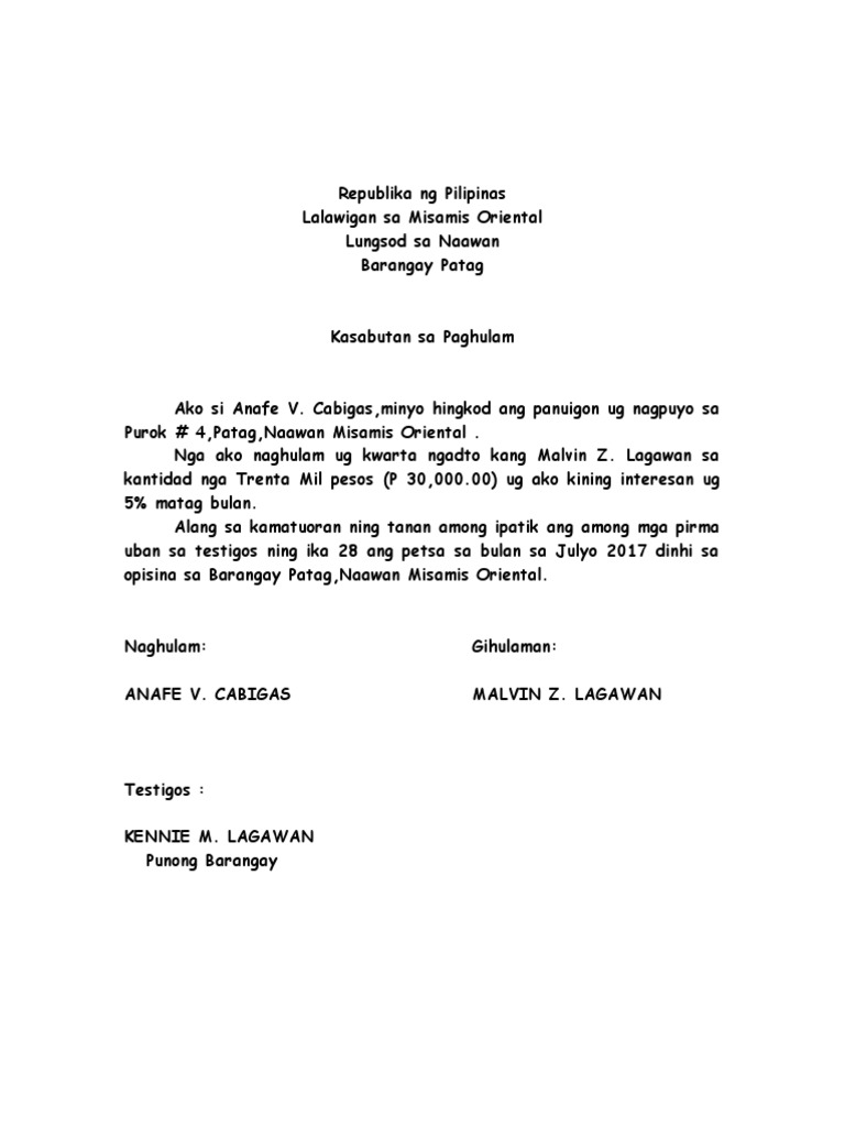 Kasabutan Hulam | PDF