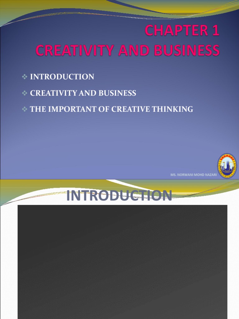 Chap 1 - Creativity and Business | PDF | Creativity | Insight