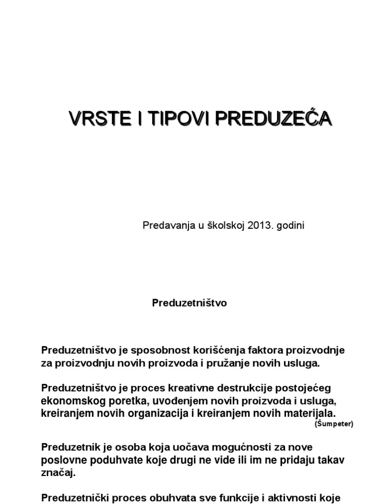 BELO 2 - Podela Preduzeća Na Vrste I Tipove - 50 | PDF