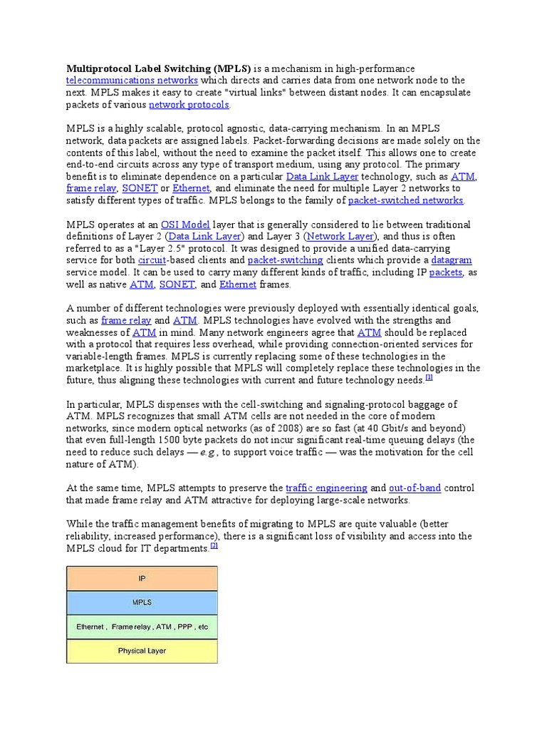 Multi Protocol Label Switching Pdf Networking Multiprotocol Label