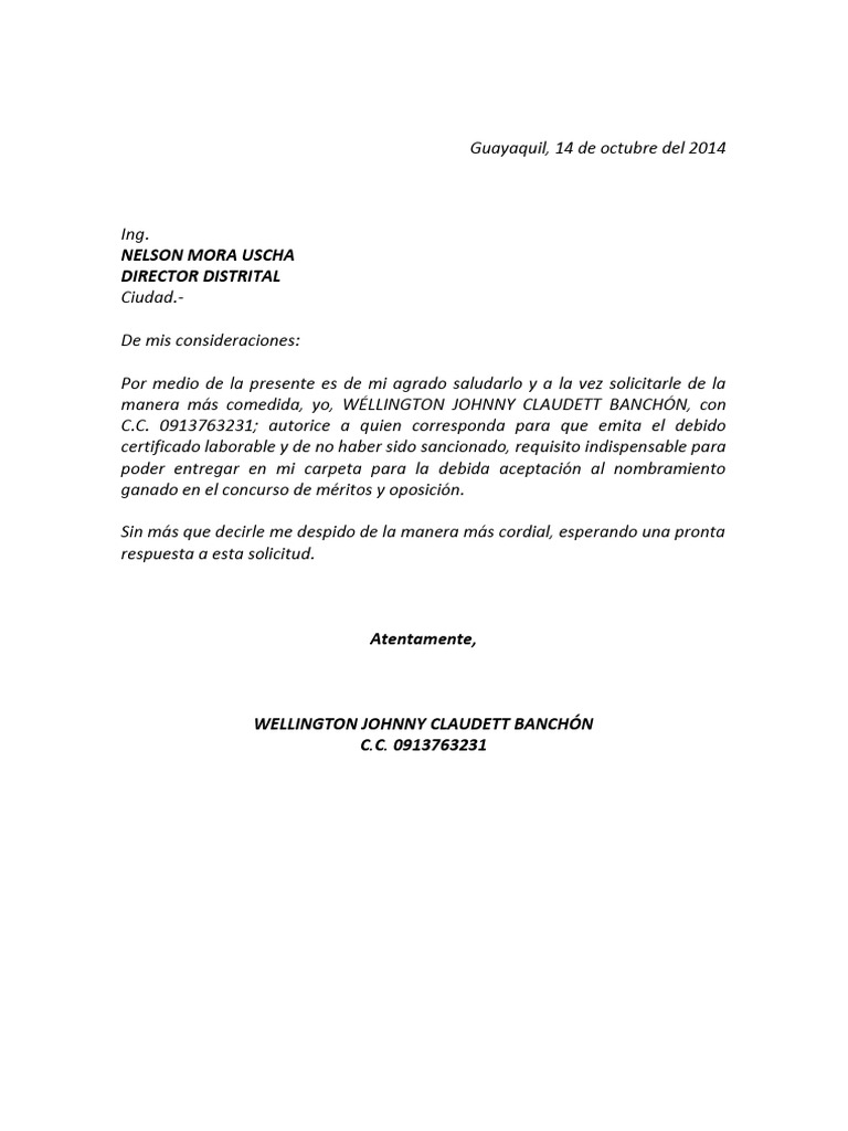 Formato de Solicitud | PDF